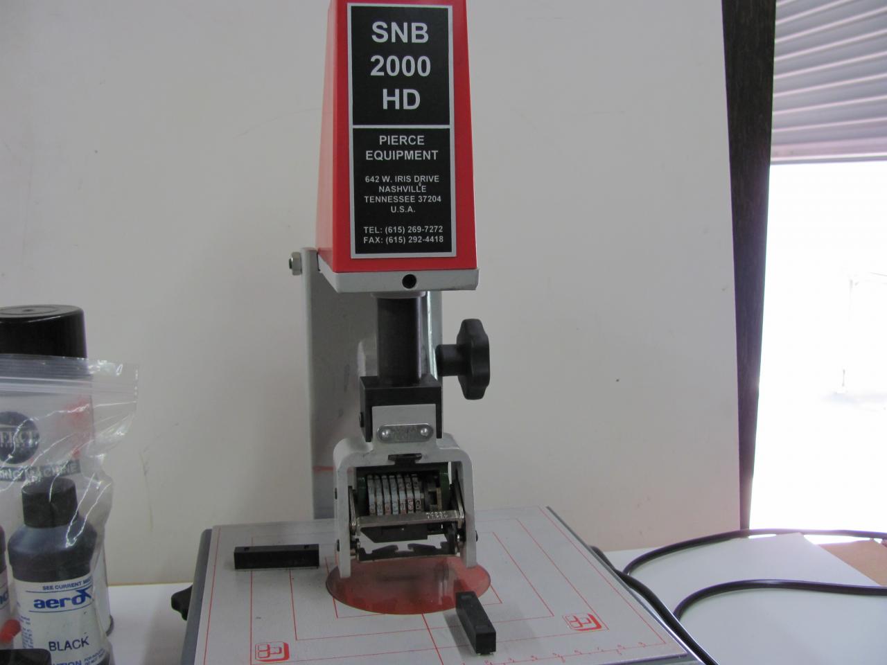 Lot #64: Pierce Equipment SNB 2000HD Numbering Machine with 7 Heavy ...